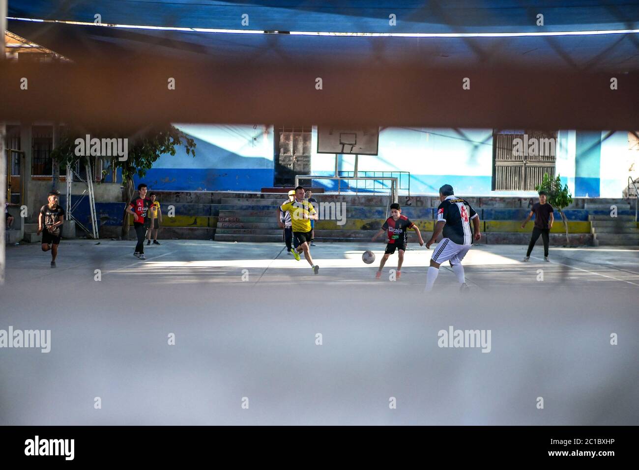 School playground football hi-res stock photography and images - Alamy