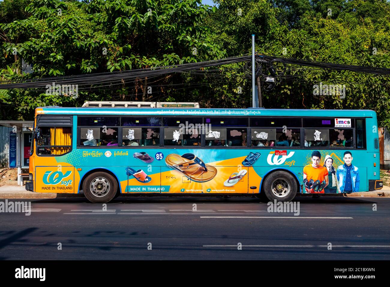 A Yangon City Bus, Yangon, Myanmar Stock Photo - Alamy