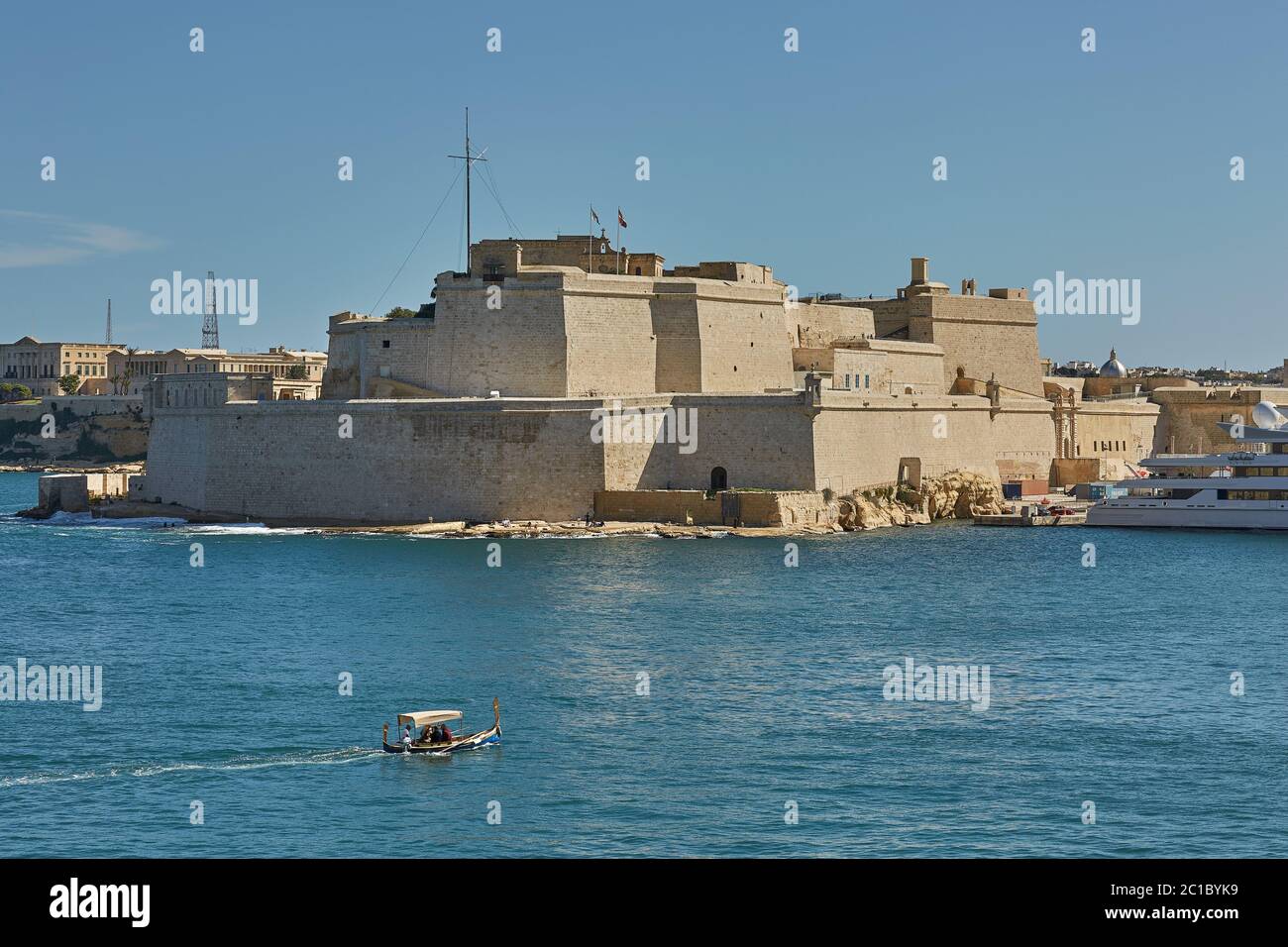 View of Saint Angelo and old town of Valletta in Malta Stock Photo - Alamy