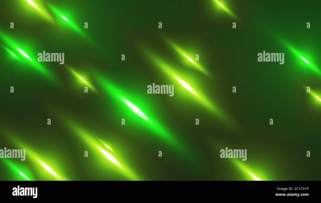 Rays of light of different colors randomly blink on a dark. Computer ...