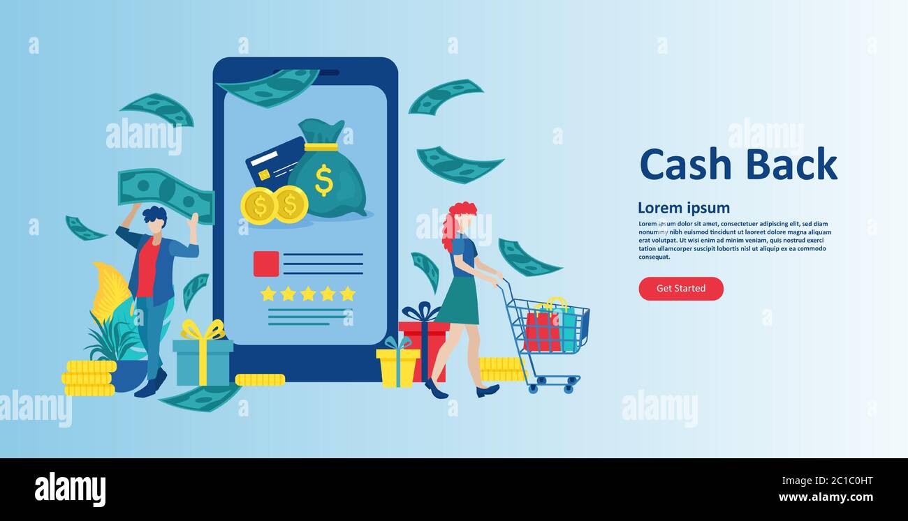Cash back website and woman hi-res stock photography and images - Alamy
