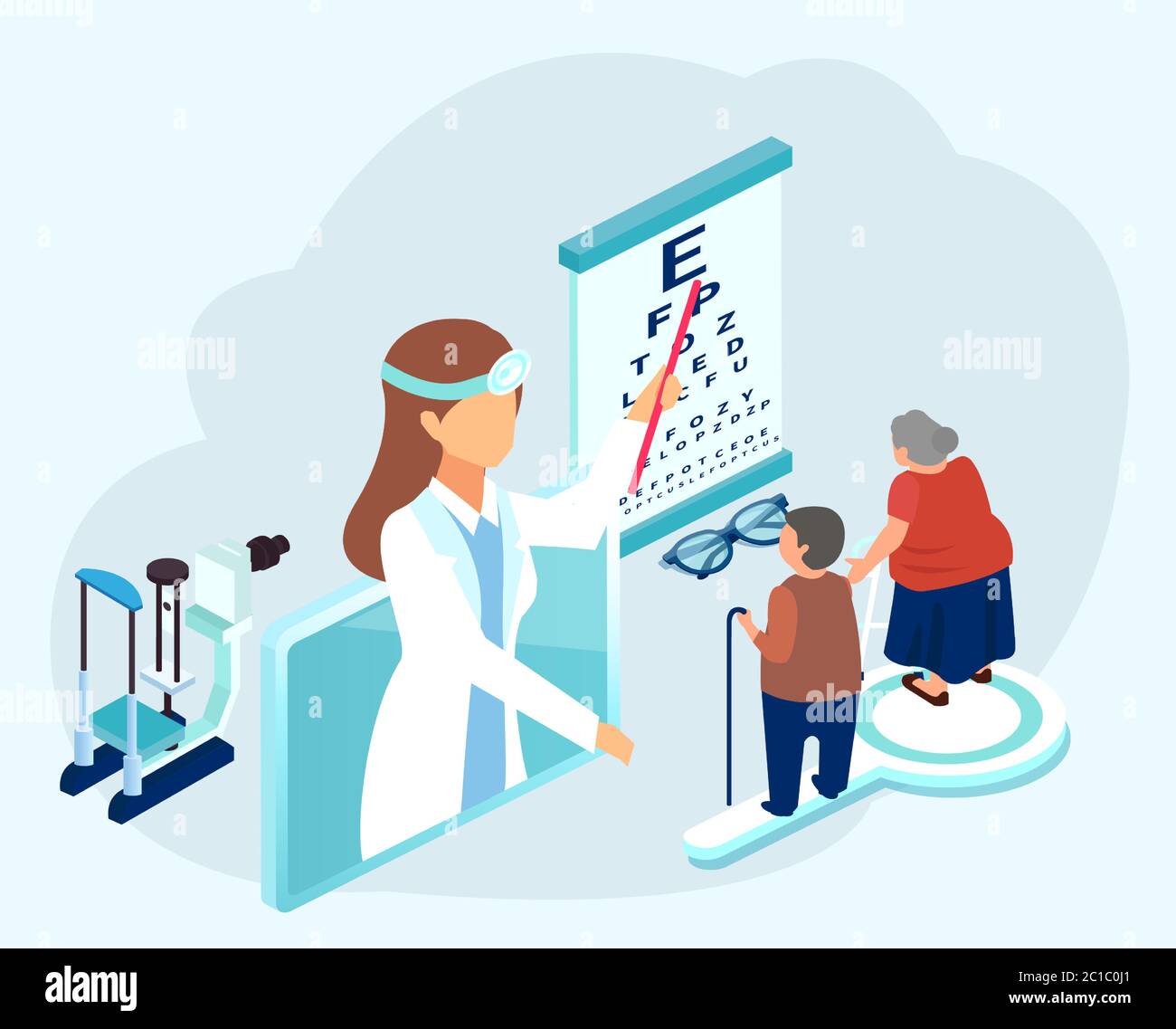 Glaucoma testing Stock Vector Images - Alamy