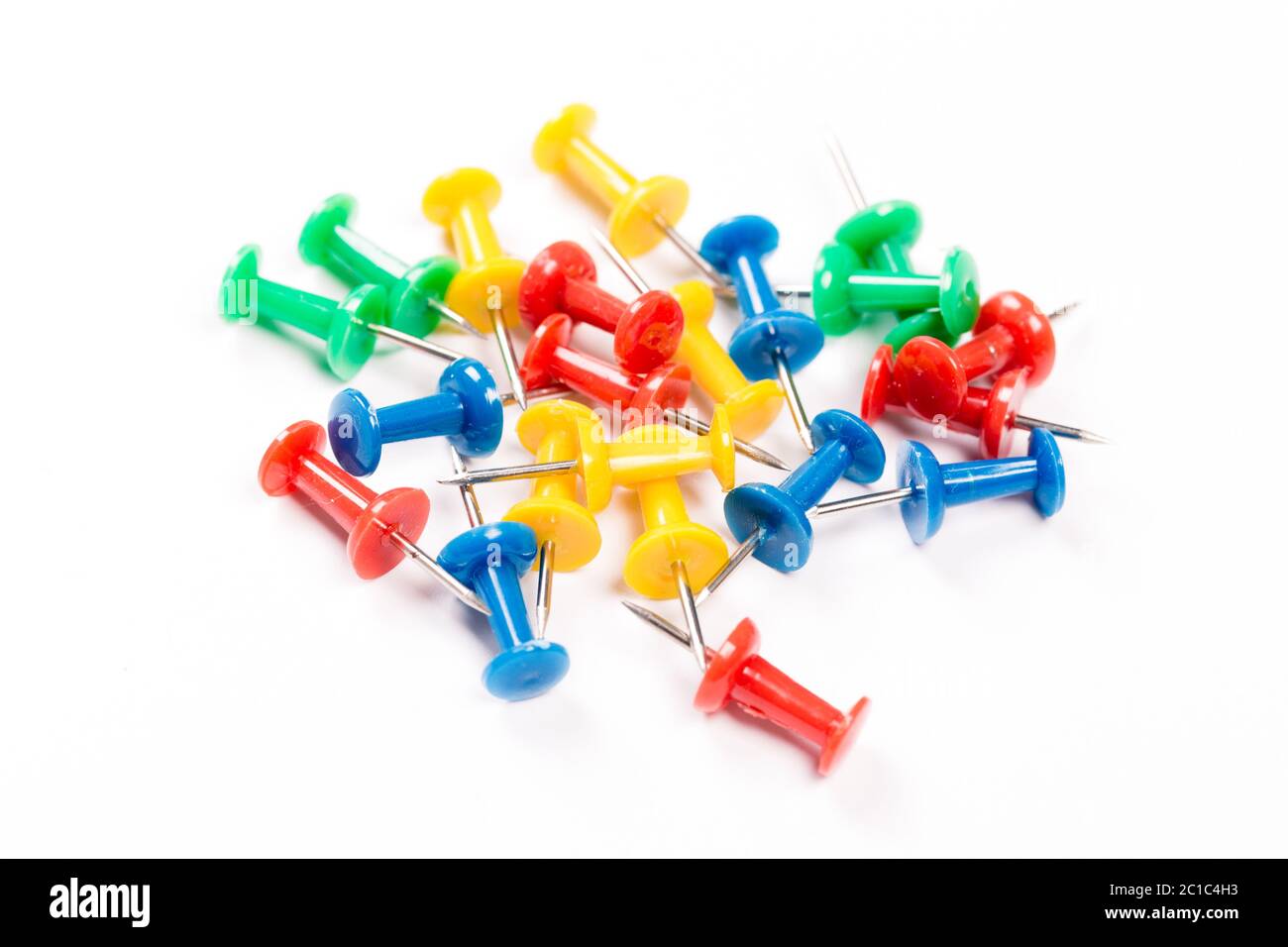 Group of push-pins, isolated on white Stock Photo - Alamy