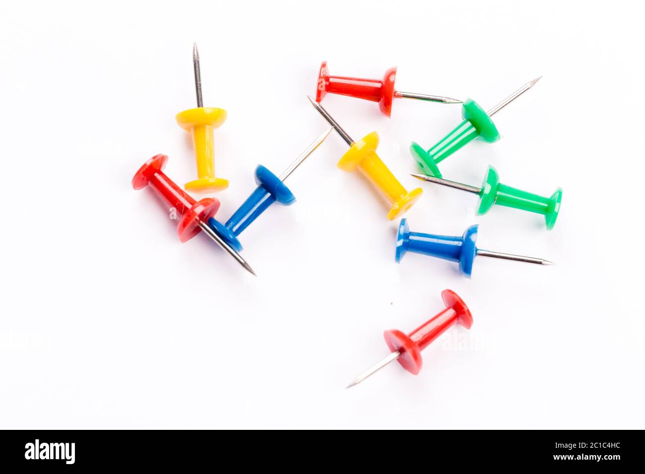 Group of push-pins, isolated on white Stock Photo - Alamy