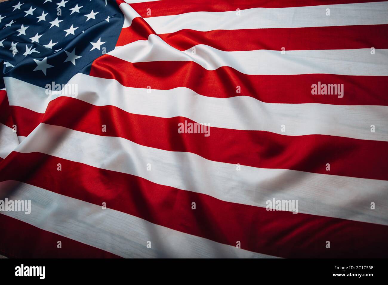 American flag waving in the wind Stock Photo - Alamy