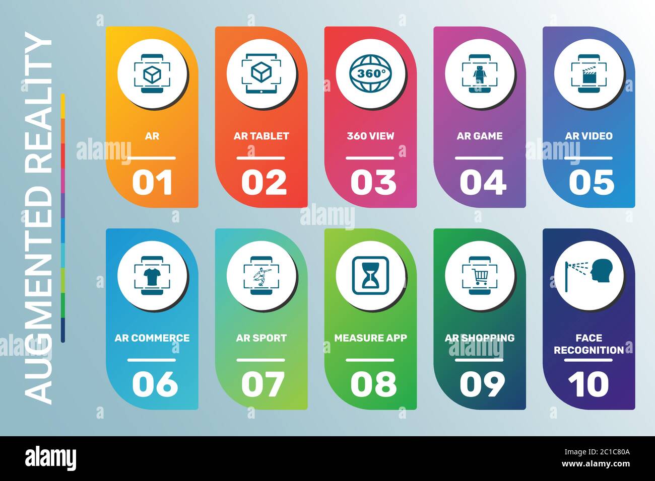 Vector Infographic template Ar data visualization. 10 step options in ...