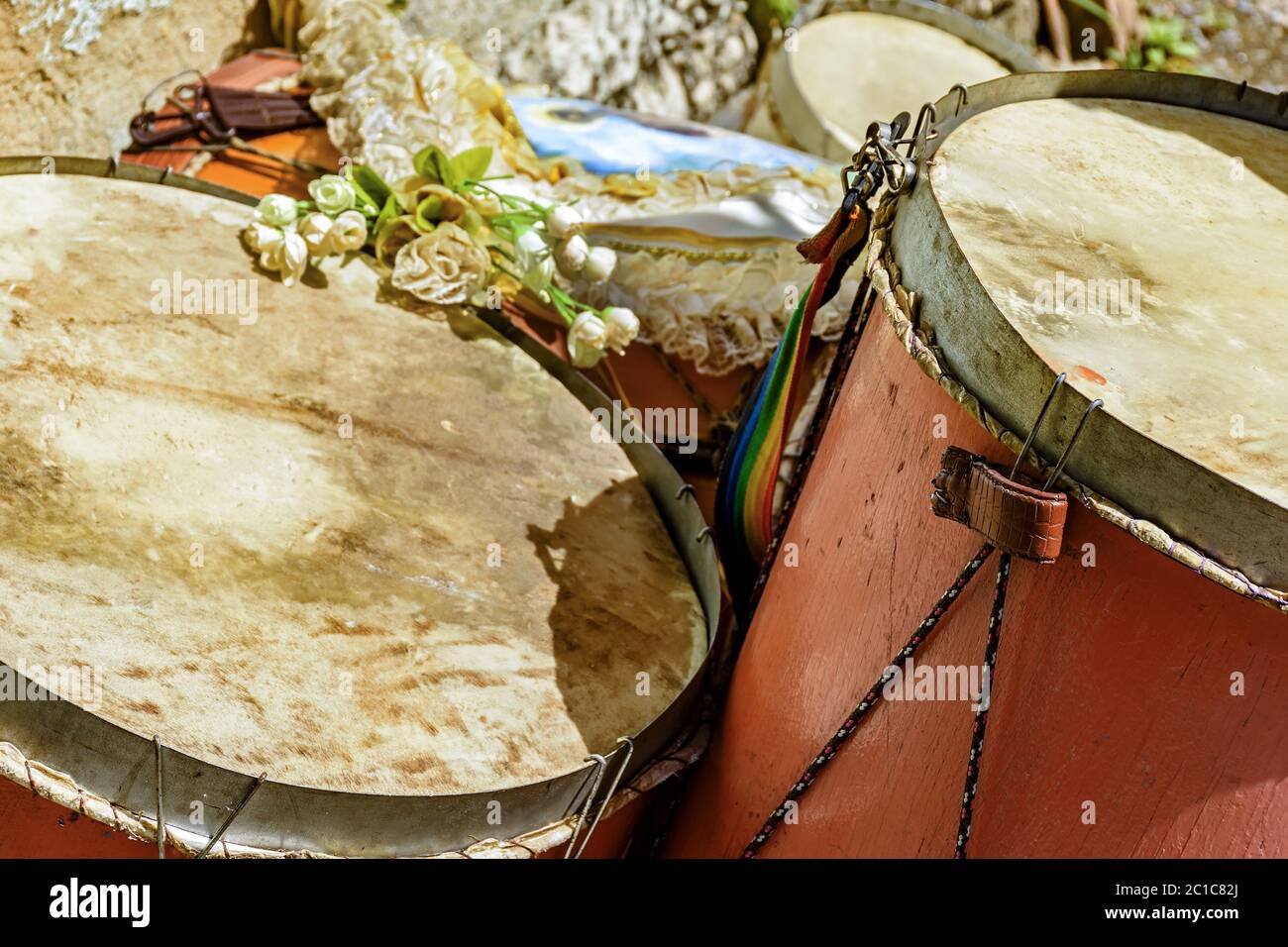 Brazilian ethnic drums Stock Photo - Alamy