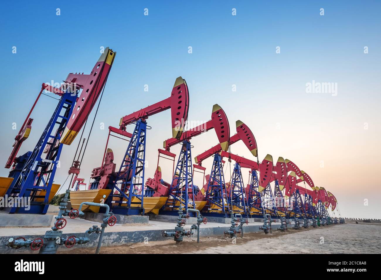 oilfield with pump units Stock Photo - Alamy