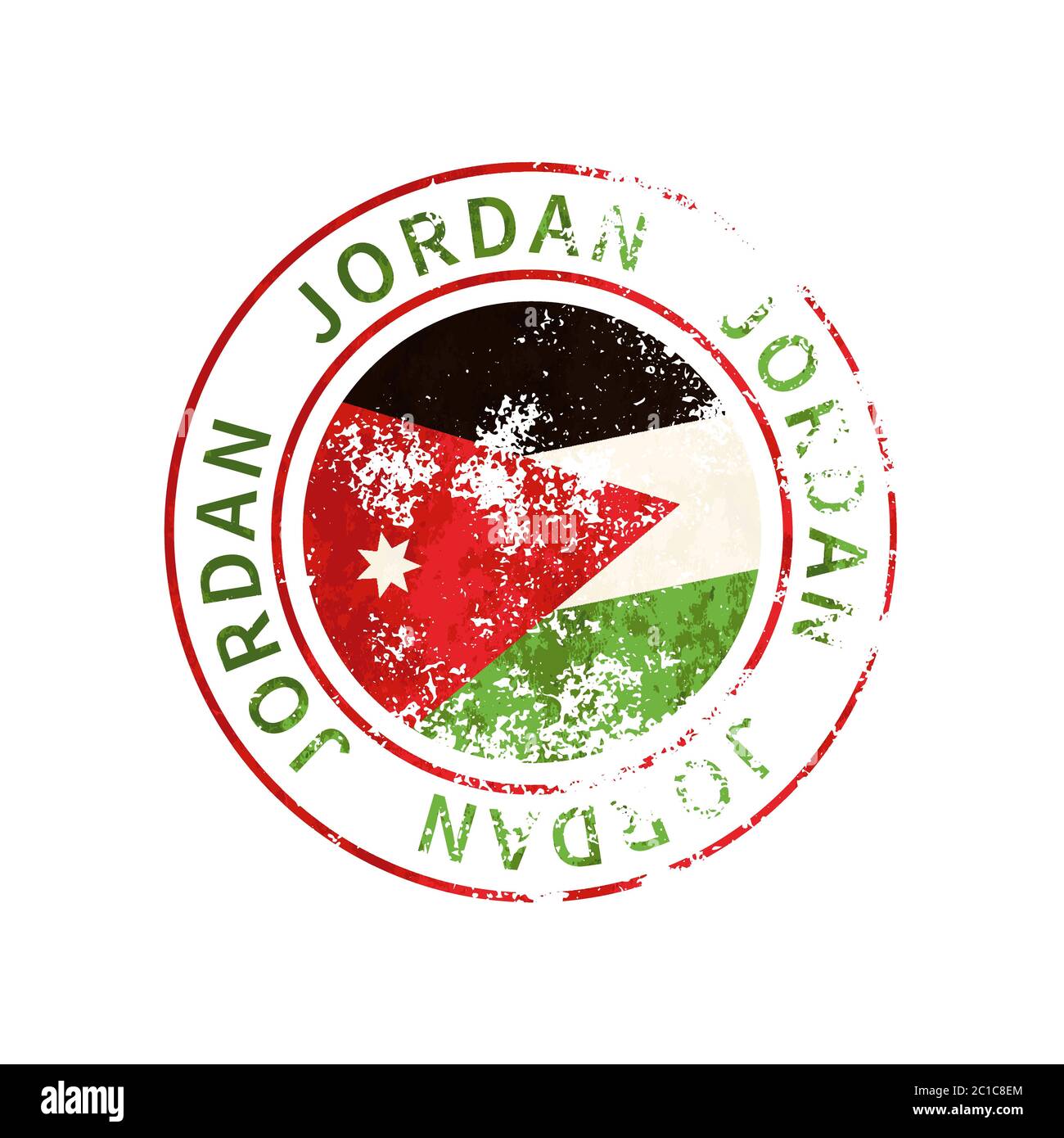 Jordan sign, vintage grunge imprint with flag on white Stock Vector ...
