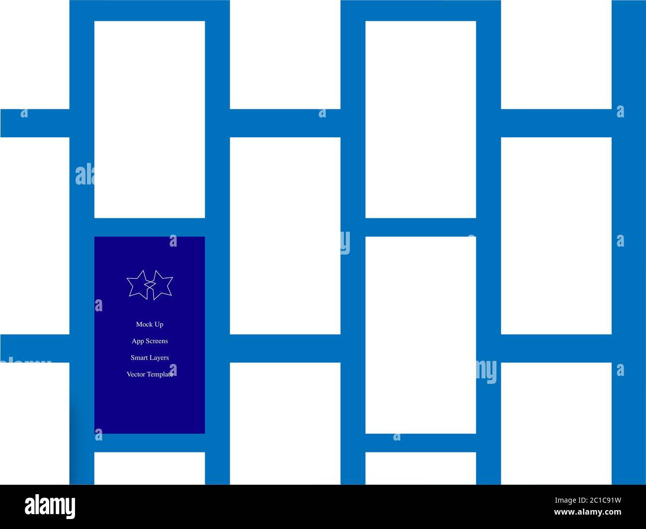 Mobile Phone Screen Perspective App Template Blue Stock Vector Image ...
