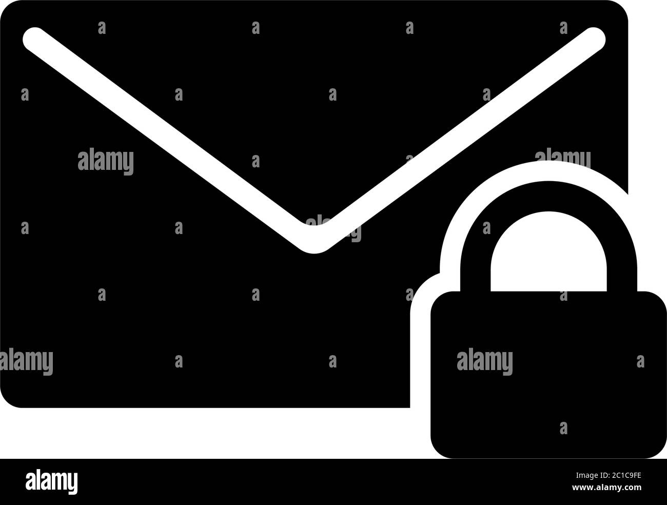 Secure Letter Lock, Protection Mail. Flat Vector Icon illustration ...