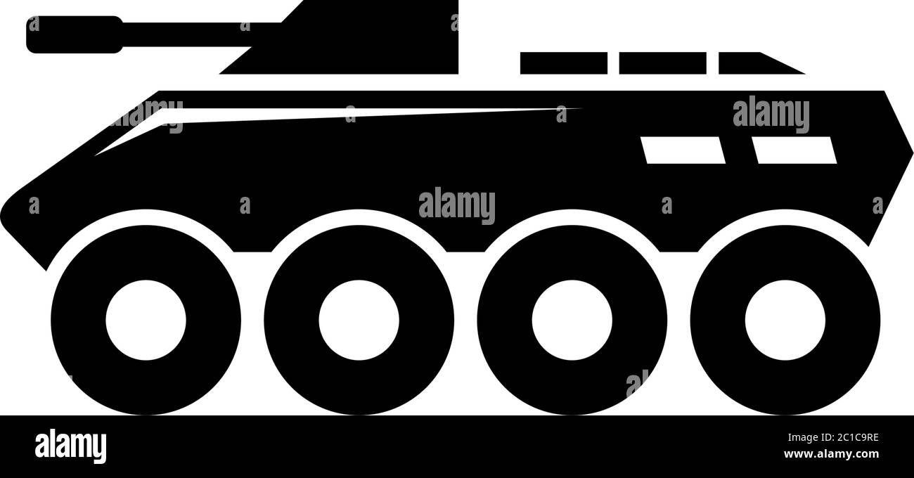 Military BTR, Armored Personnel Carrier. Flat Vector Icon illustration ...