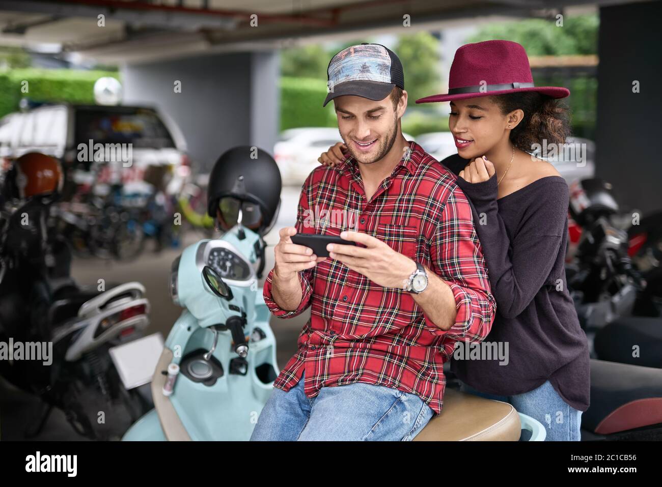 Dating of interracial couple Stock Photo - Alamy