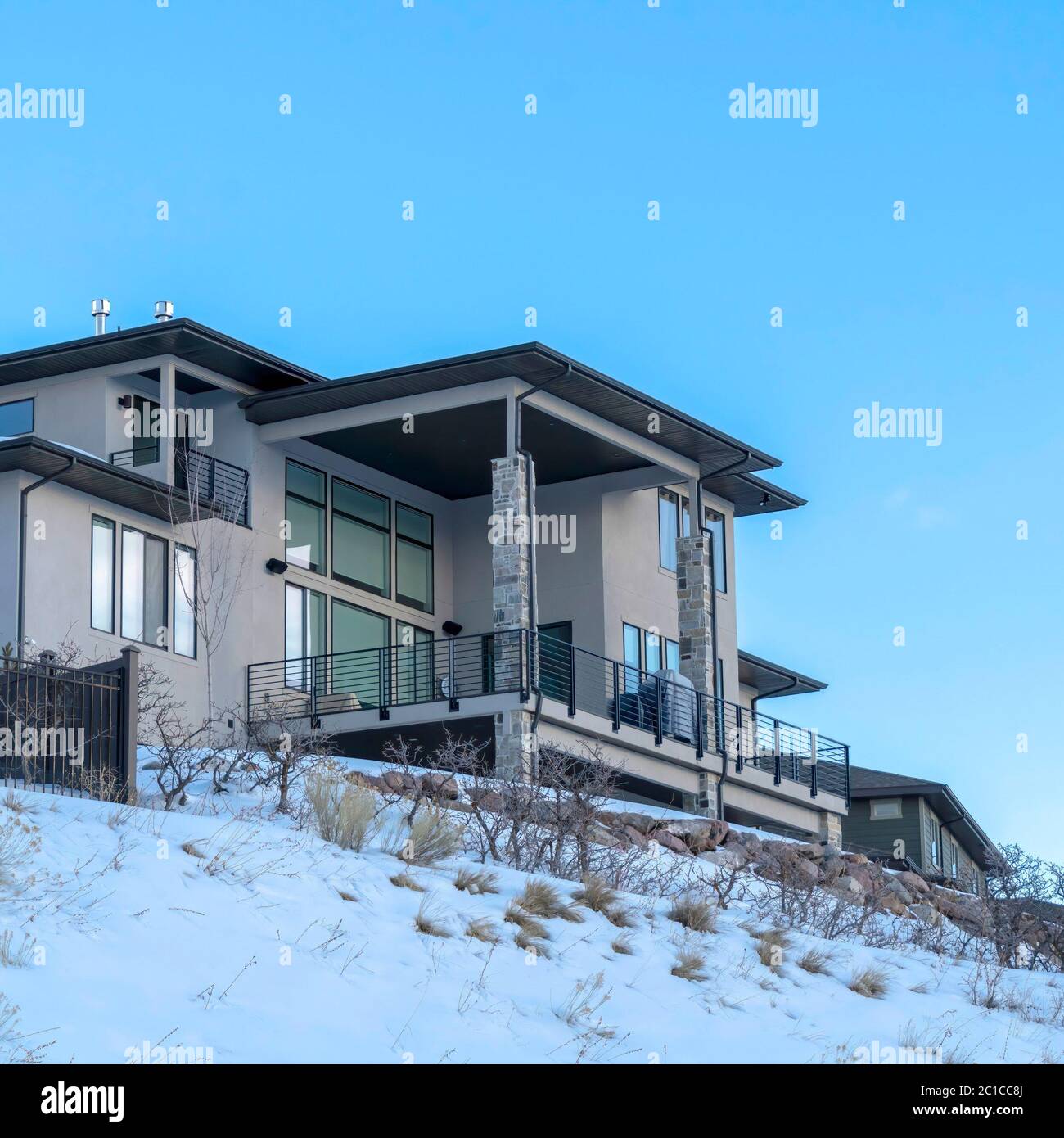 Square crop Home with large balcony that takes in the scenic Wasatch ...