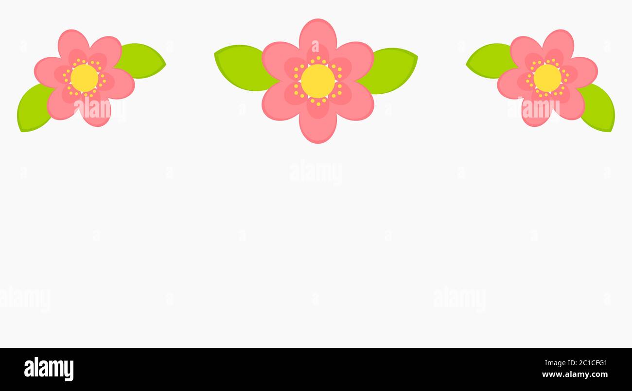 Pink flowers card background. Vector illustration Stock Vector Image ...