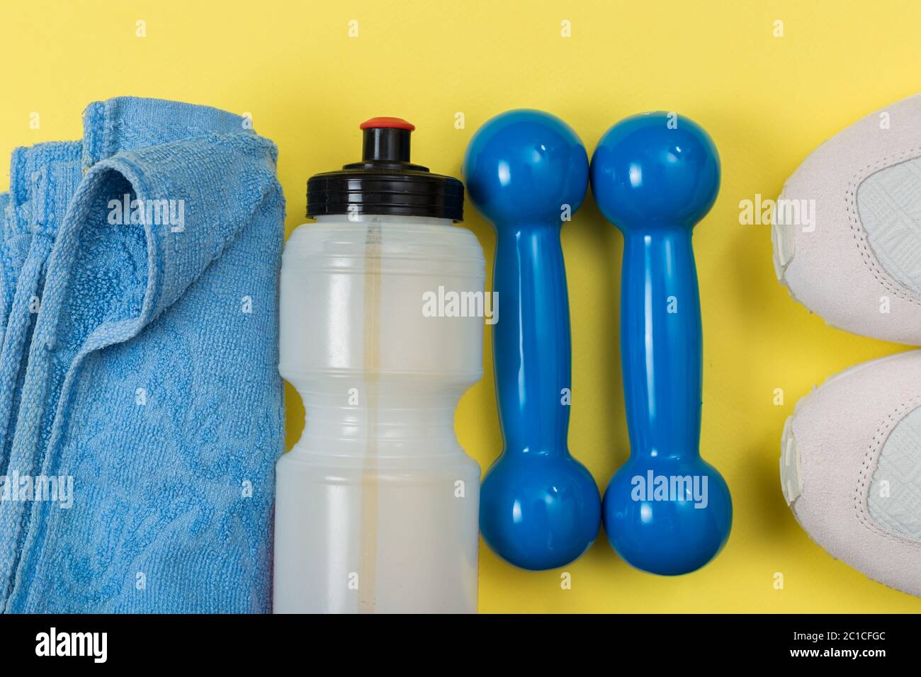 sport, fitness, healthy lifestyle and objects concept - close up of ...