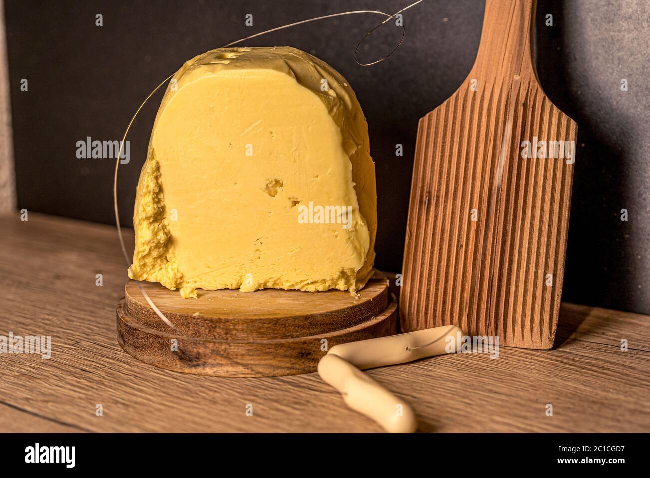 Homemade butter in rustic style in the wood background Stock Photo - Alamy