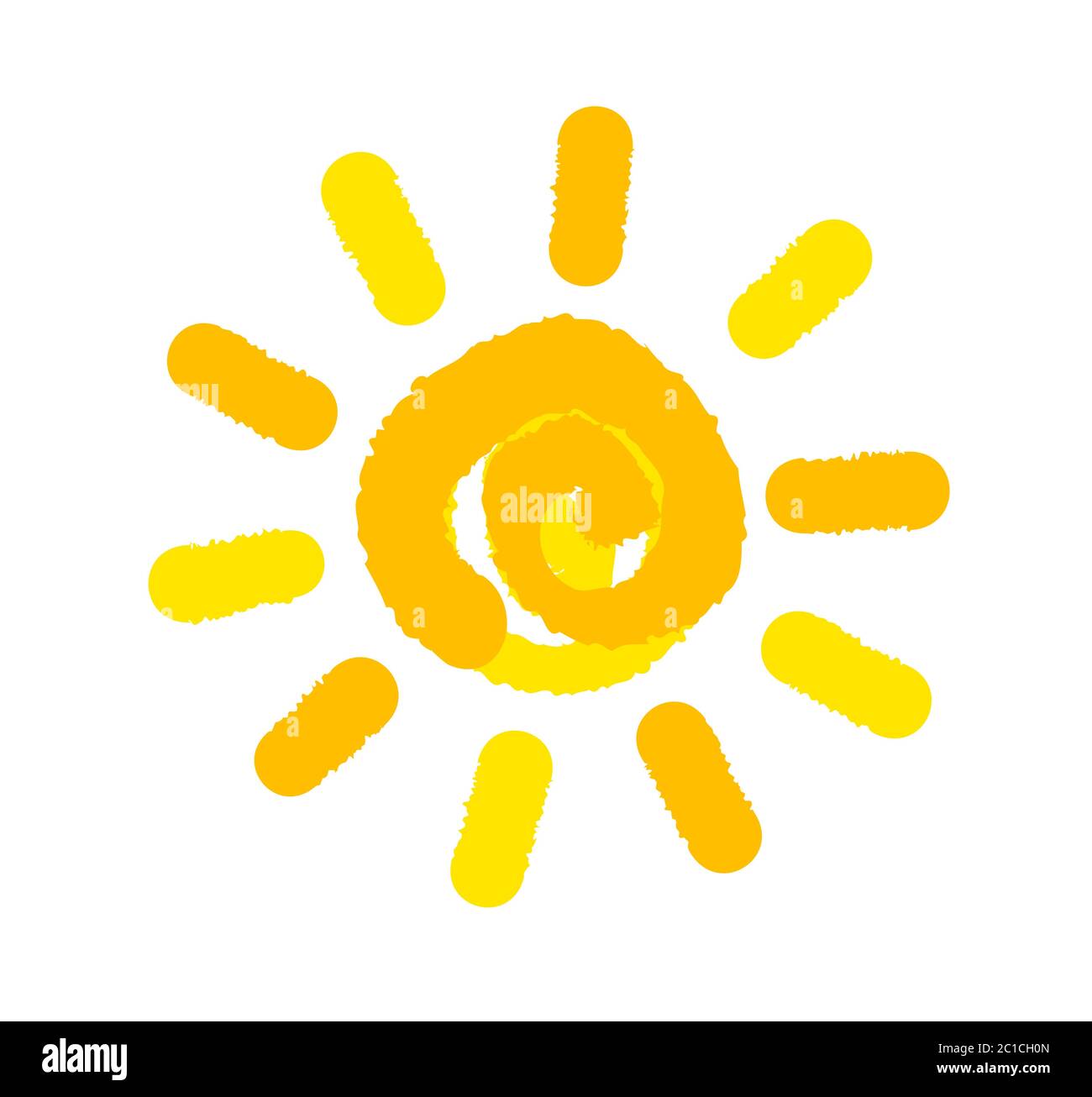 Cute cartoon sun icon painted. Vector illustration Stock Vector Image ...