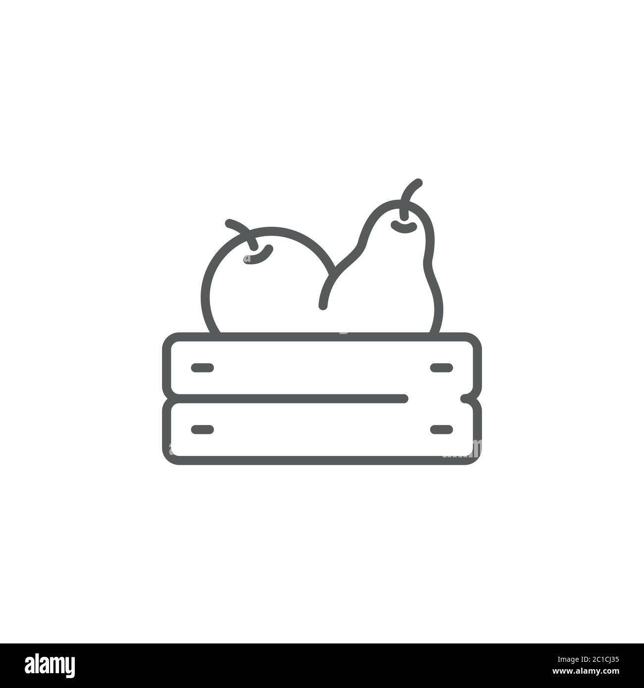 Fruits crate box vector icon symbol isolated on white background Stock ...