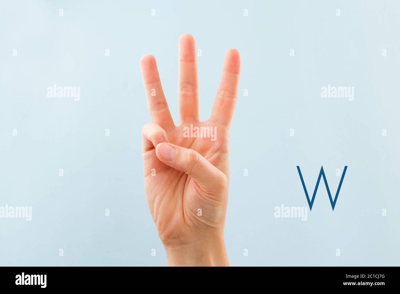 Sign language alphabet w hi-res stock photography and images - Alamy