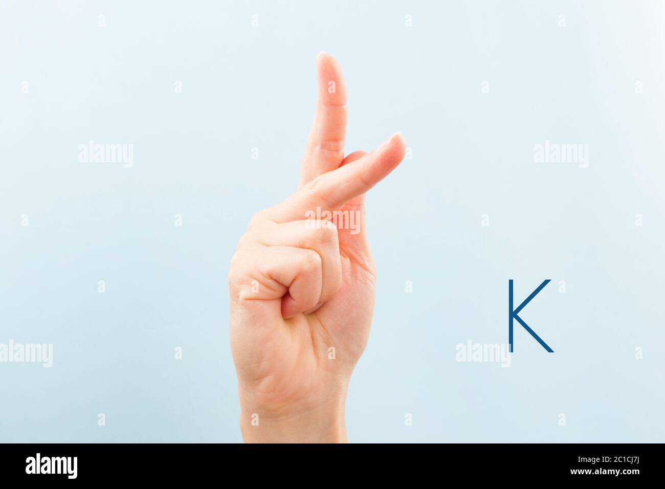 American sign language K Stock Photo - Alamy