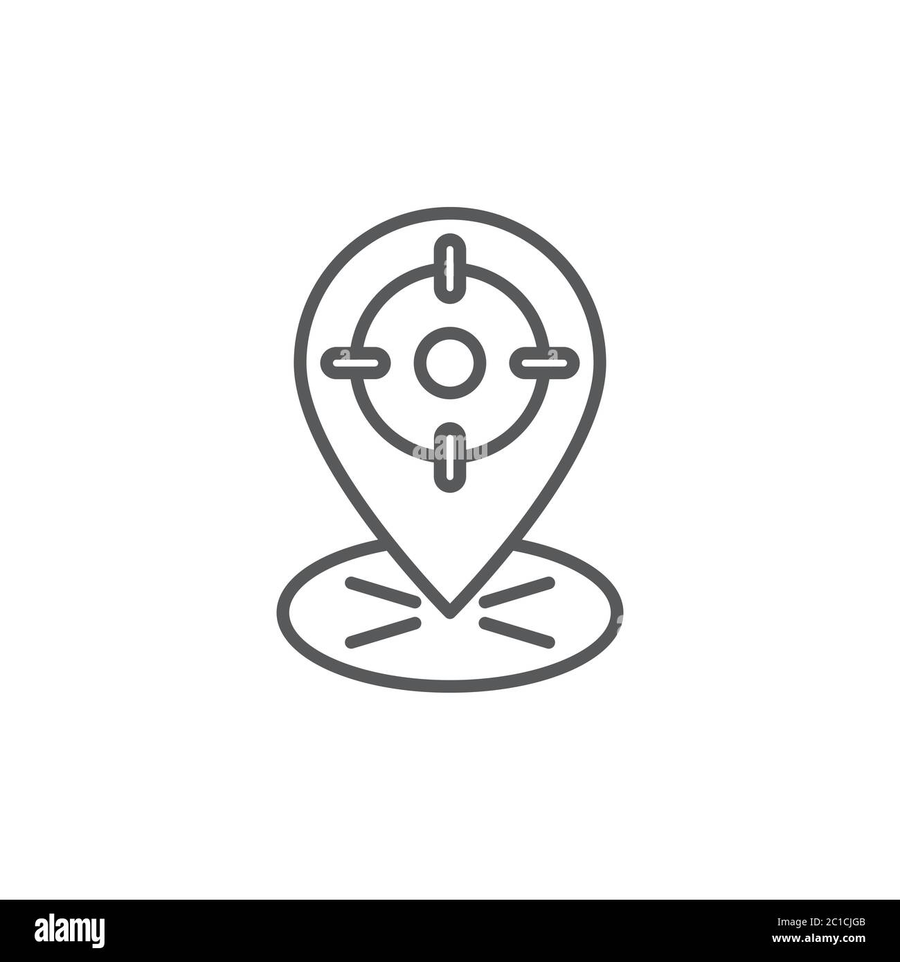 GPS with target location vector icon symbol isolated on white ...