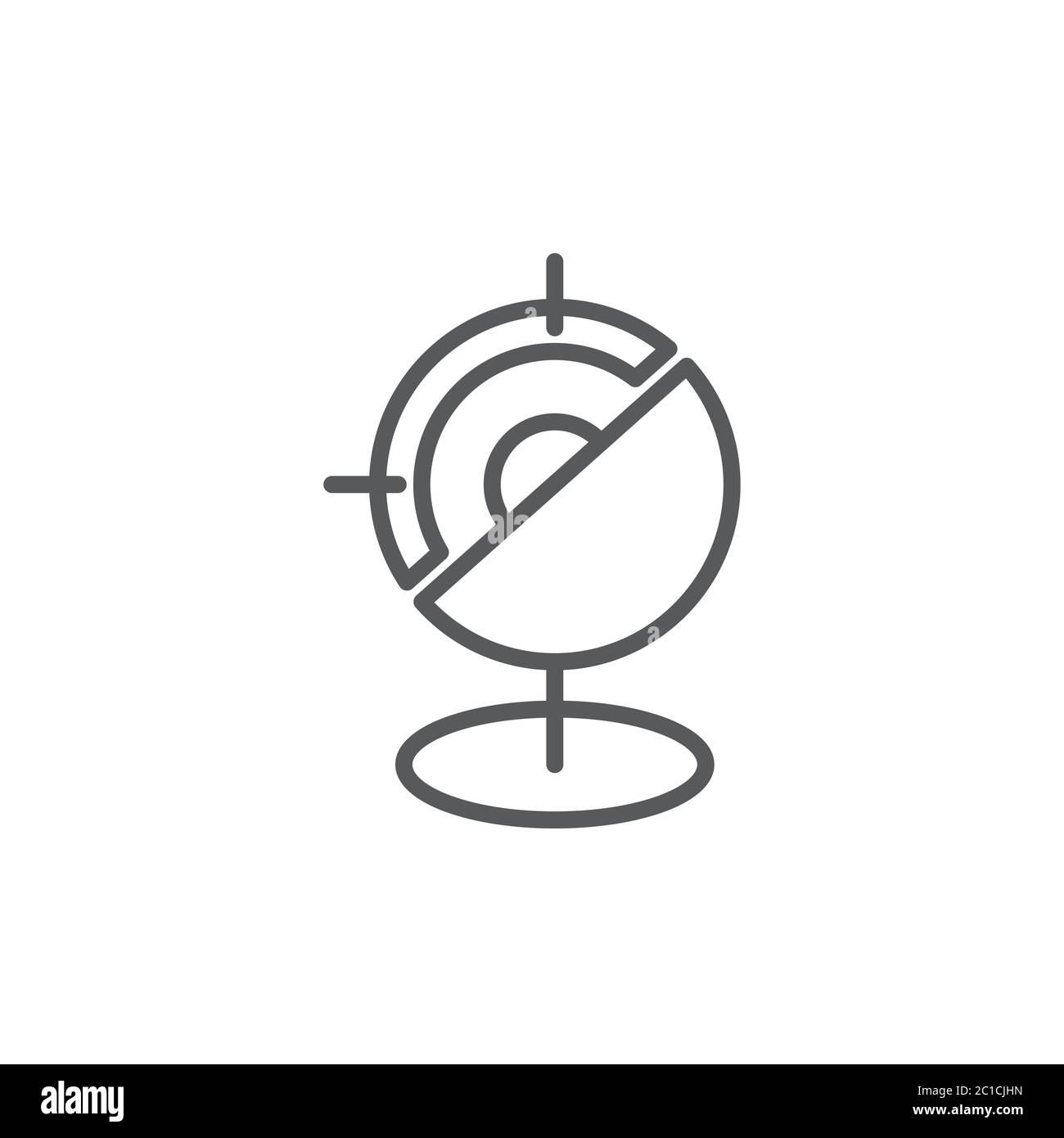 GPS with target location vector icon symbol isolated on white ...