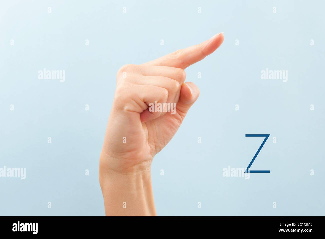 American sign language Z Stock Photo - Alamy
