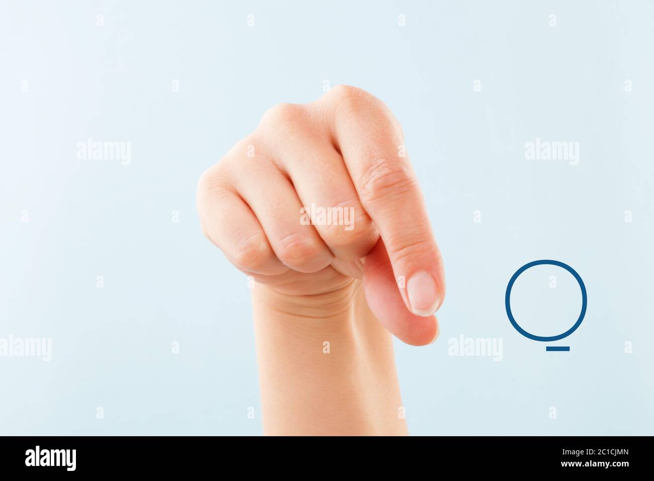 American sign language Q Stock Photo - Alamy