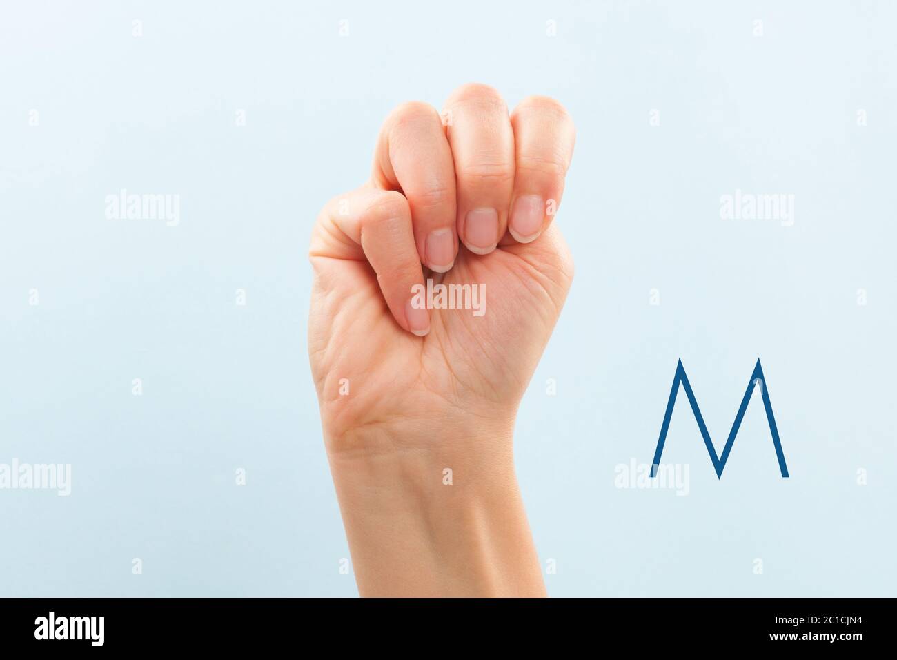 American sign language M Stock Photo - Alamy