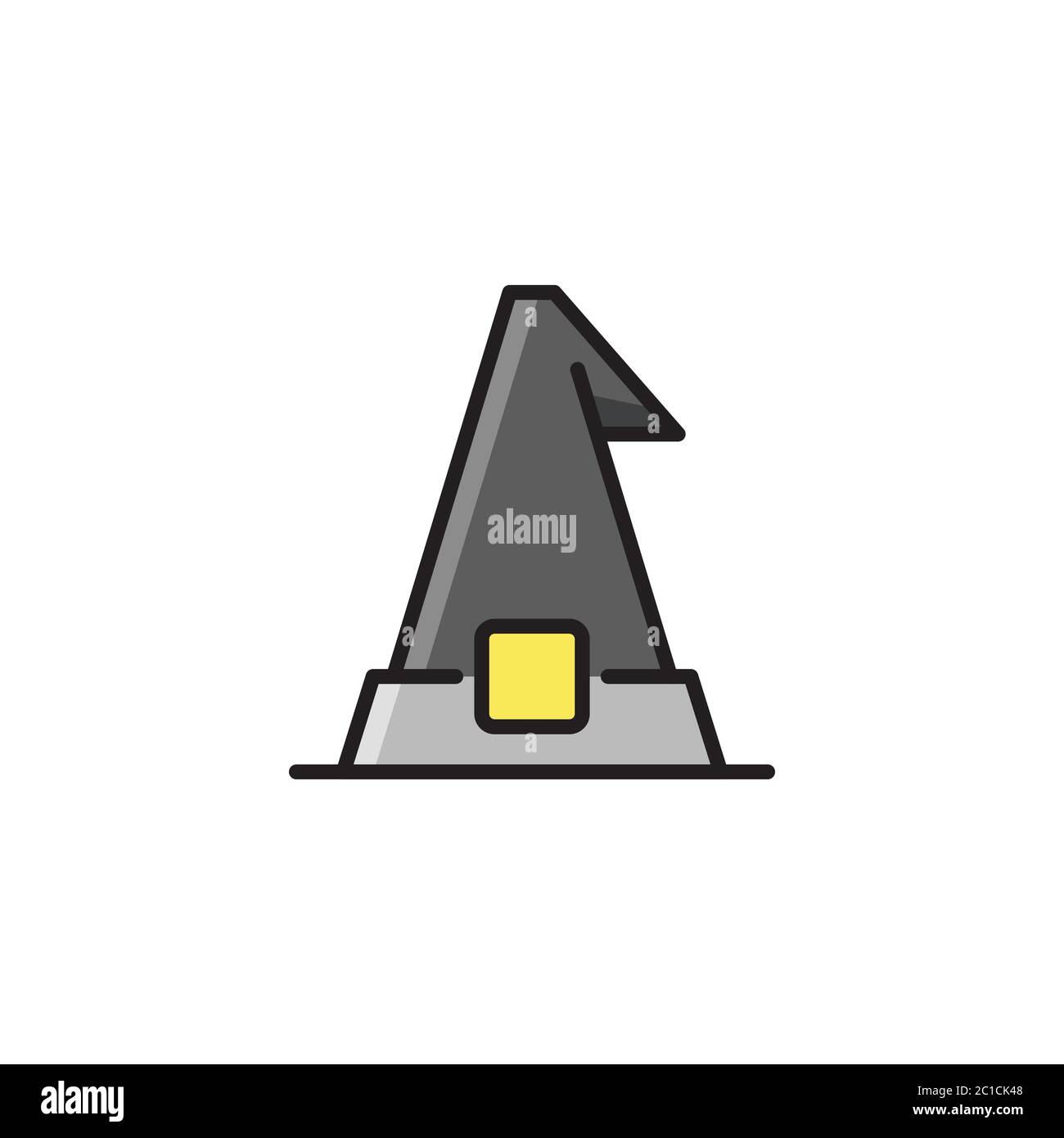 Halloween witch hat vector icon symbol isolated on white background ...