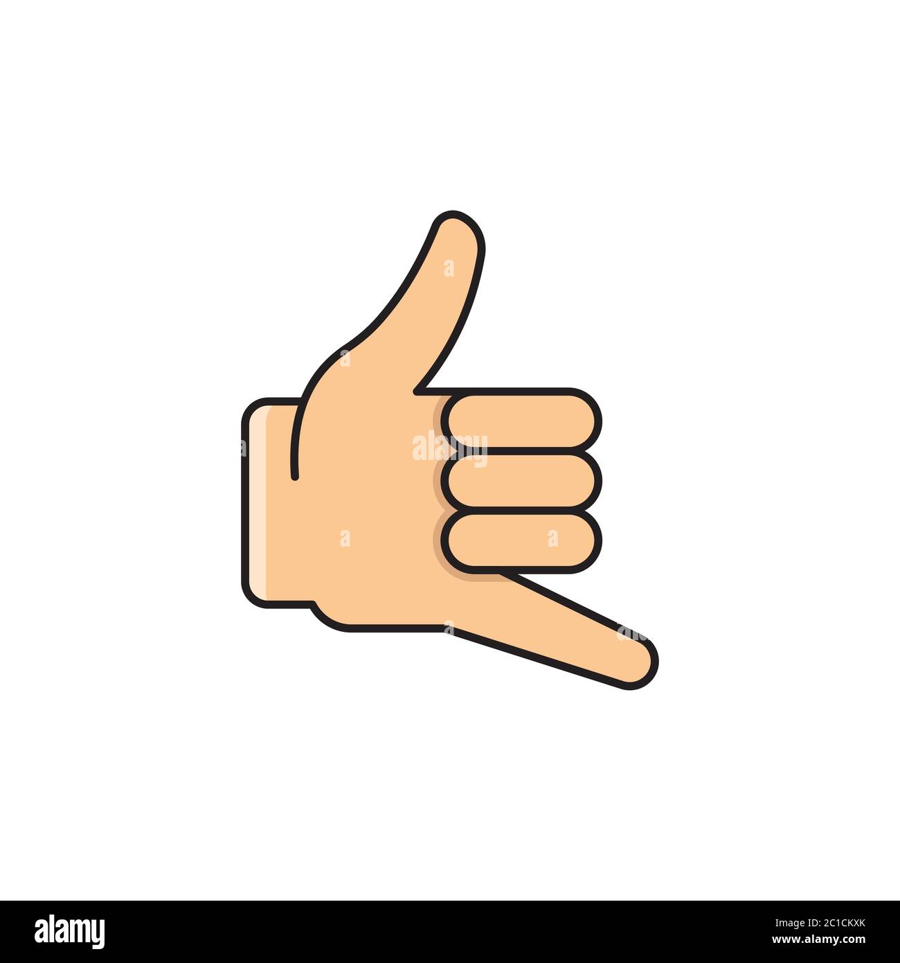 Hand call gesture vector icon symbol isolated on white background Stock ...