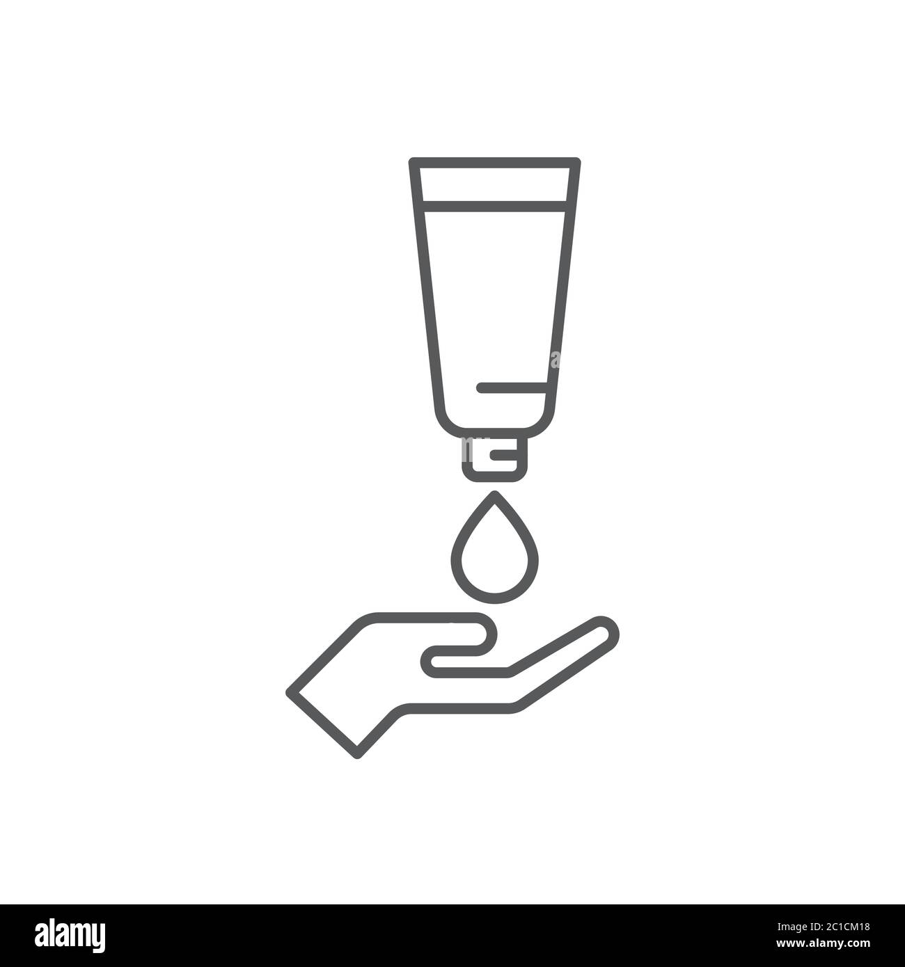 Hands applying lotion cream vector icon symbol isolated on white ...