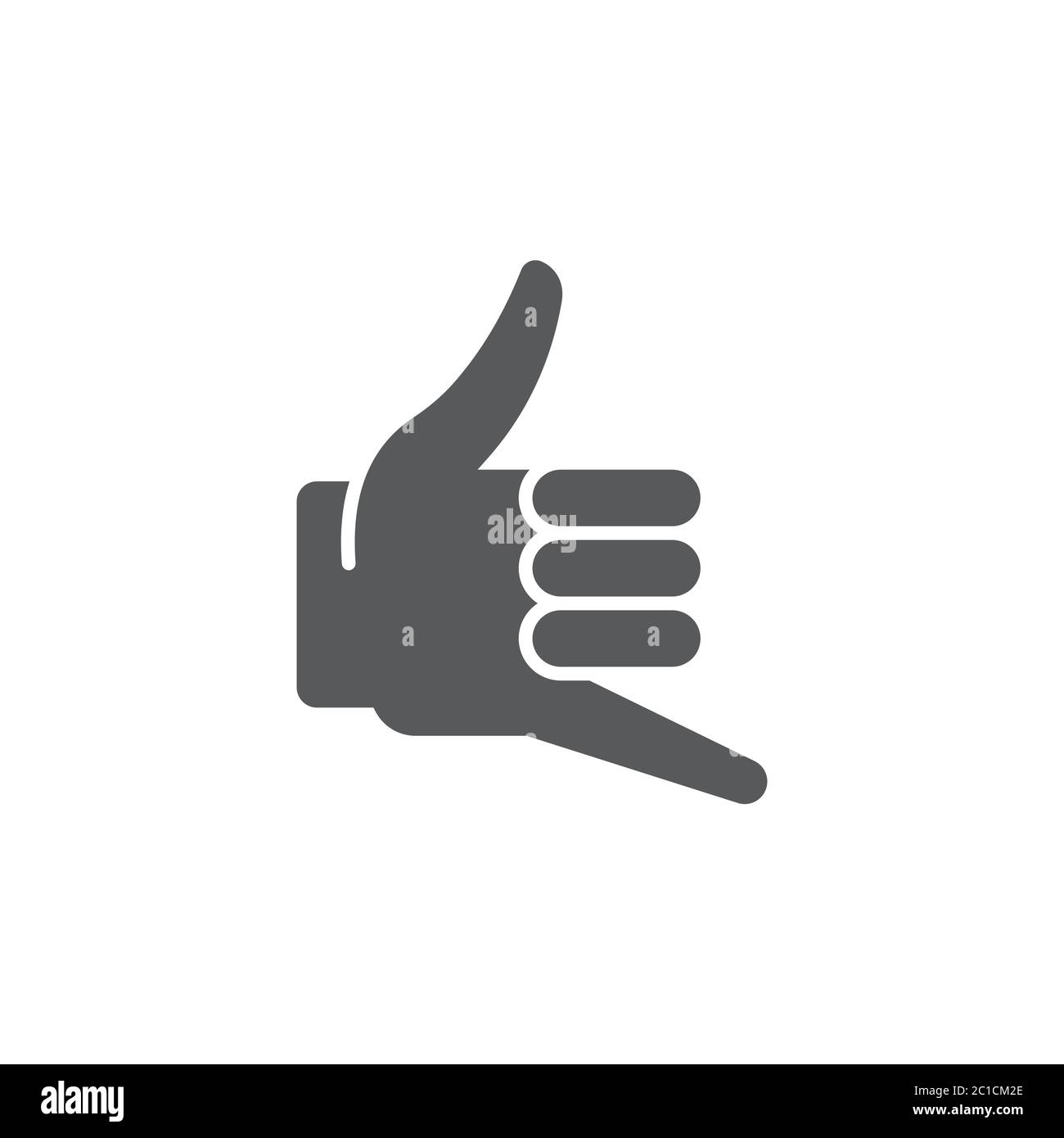 Hand call gesture vector icon symbol isolated on white background Stock ...