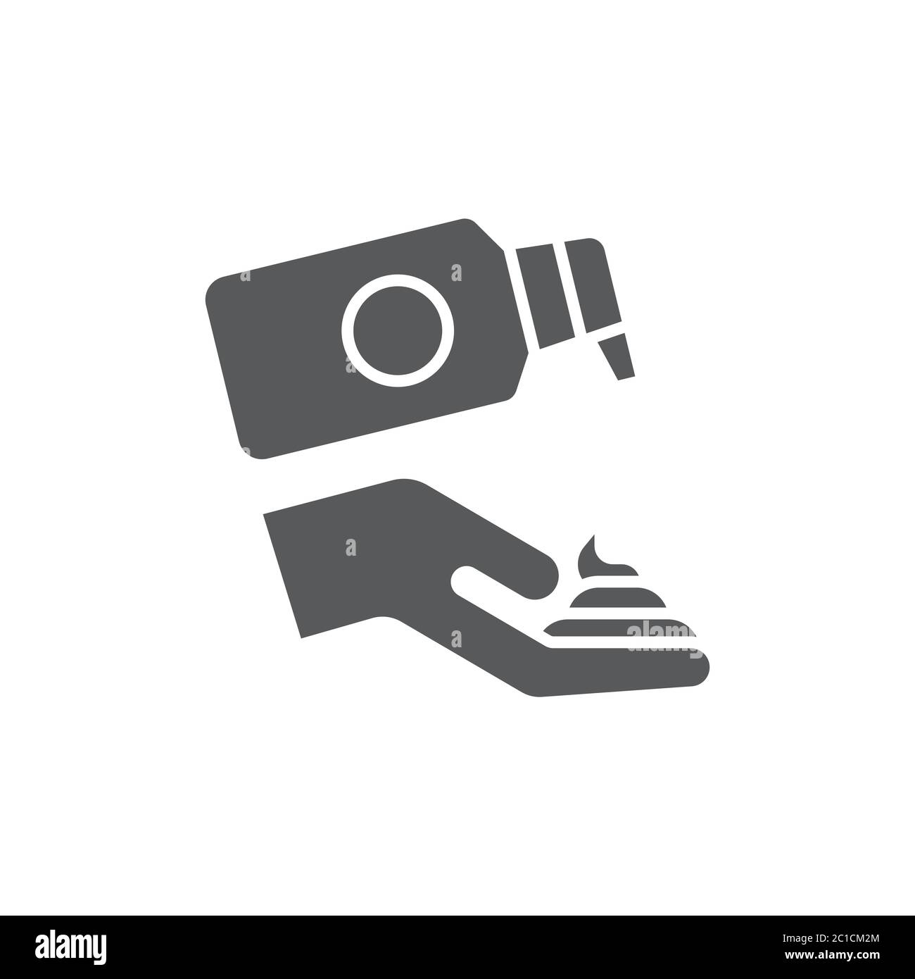Hands applying lotion cream vector icon symbol isolated on white ...