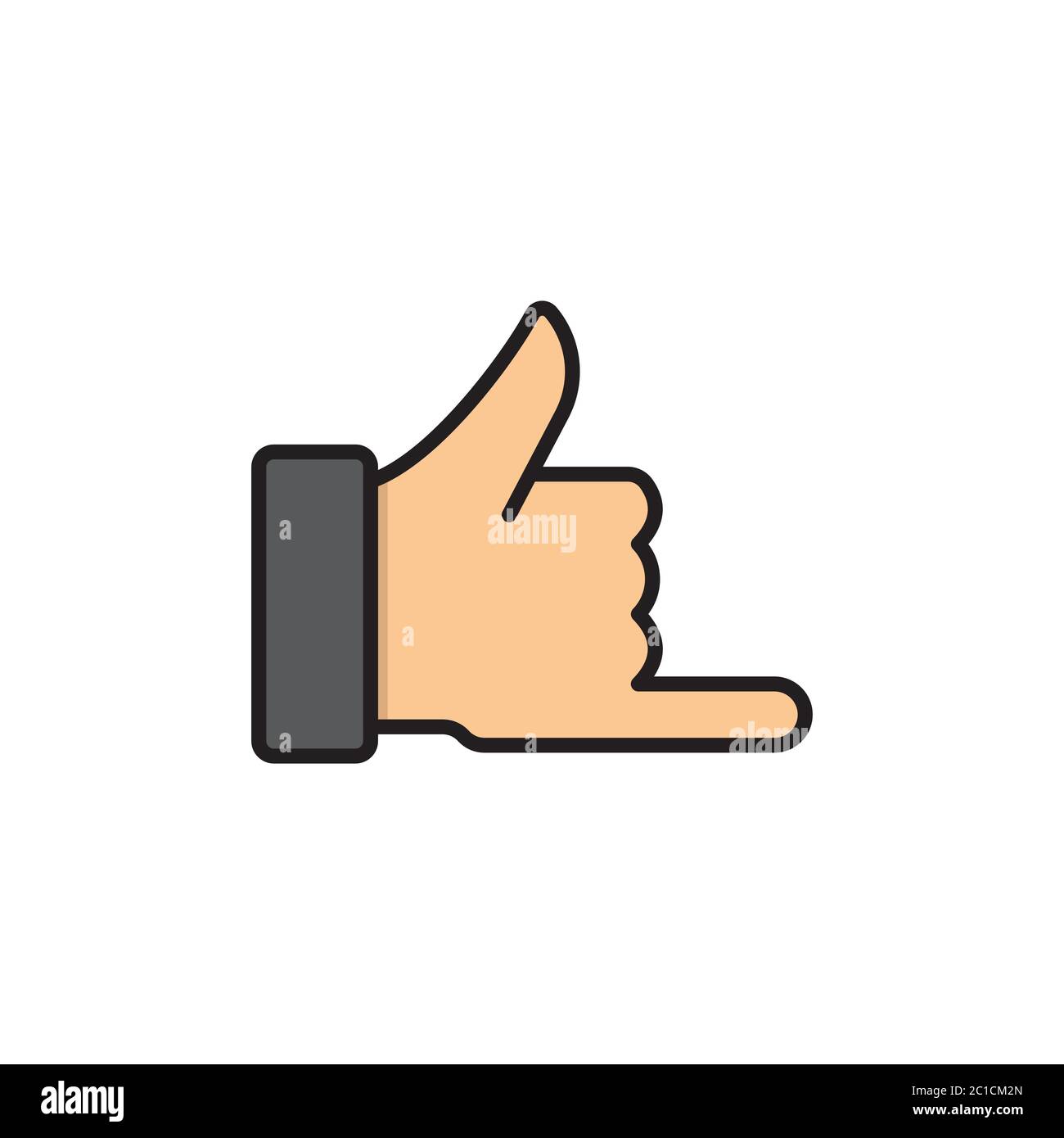 Hand call gesture vector icon symbol isolated on white background Stock ...