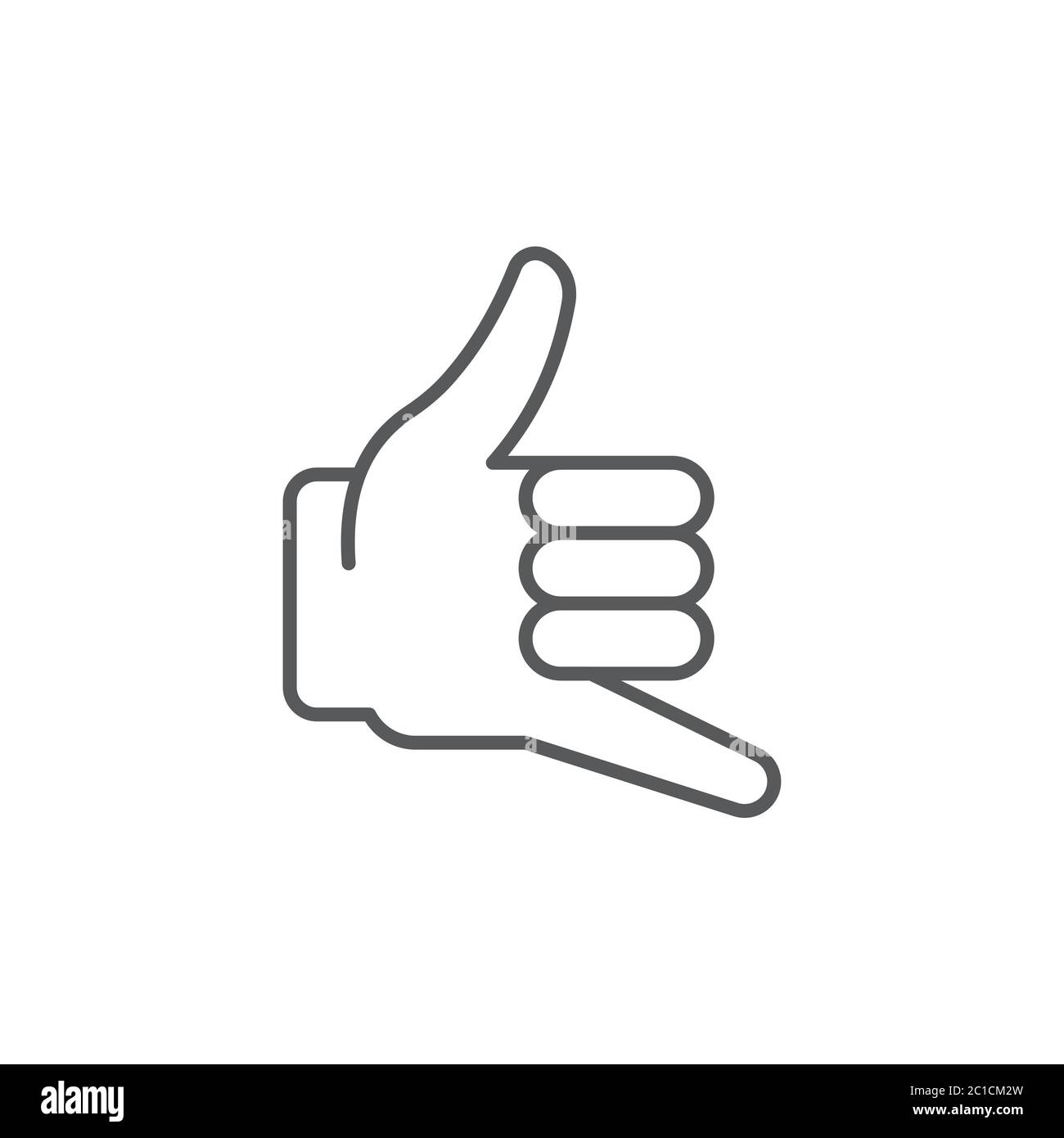Hand call gesture vector icon symbol isolated on white background Stock ...