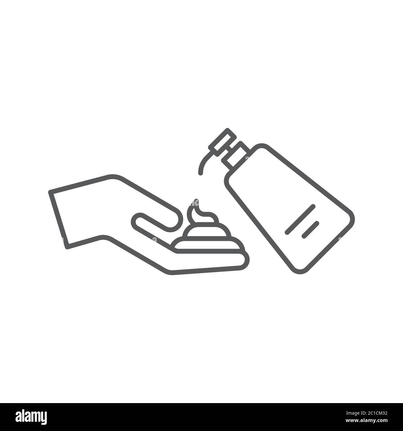 Hands applying lotion cream vector icon symbol isolated on white ...