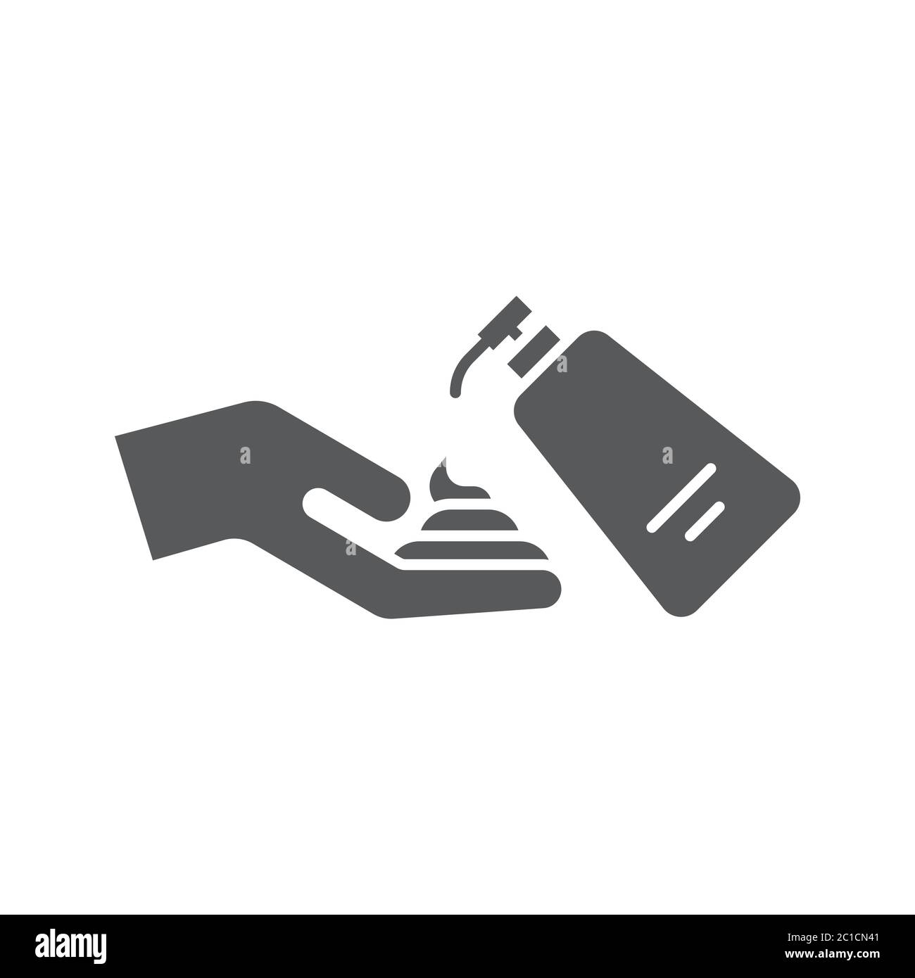 Hands applying lotion cream vector icon symbol isolated on white ...