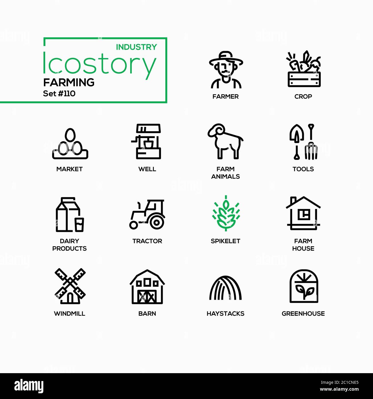 Farming - modern line design style icons set Stock Vector Image & Art ...
