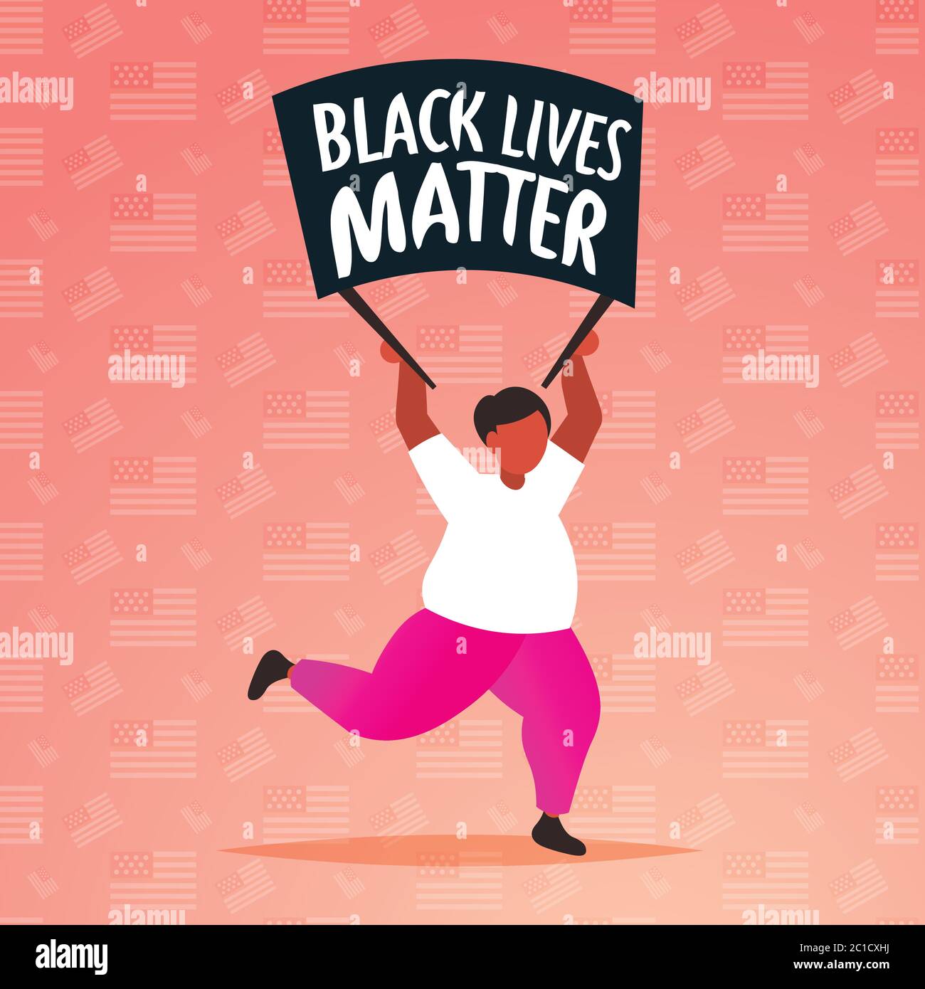 african american man holding black lives matter banner awareness ...