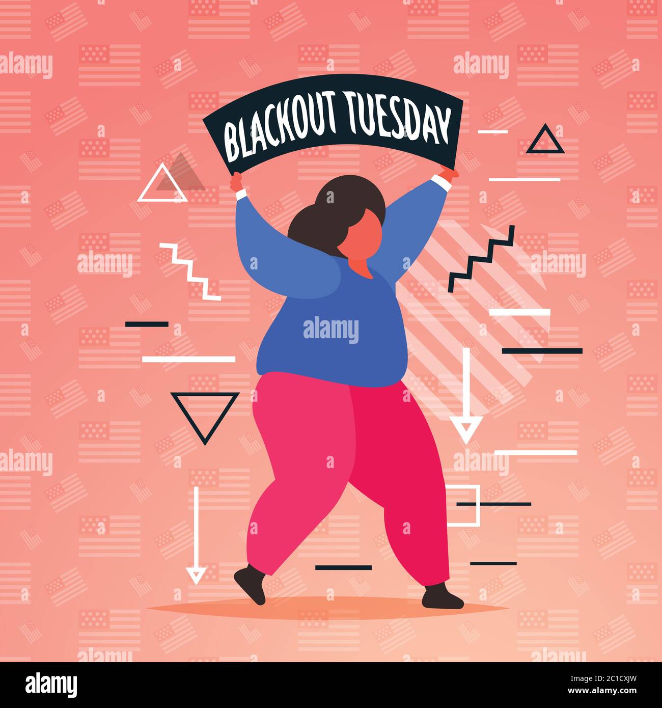 african american woman holding black lives matter banner awareness ...