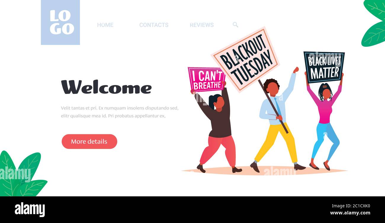 african american protesters with black lives matter banners protesting ...