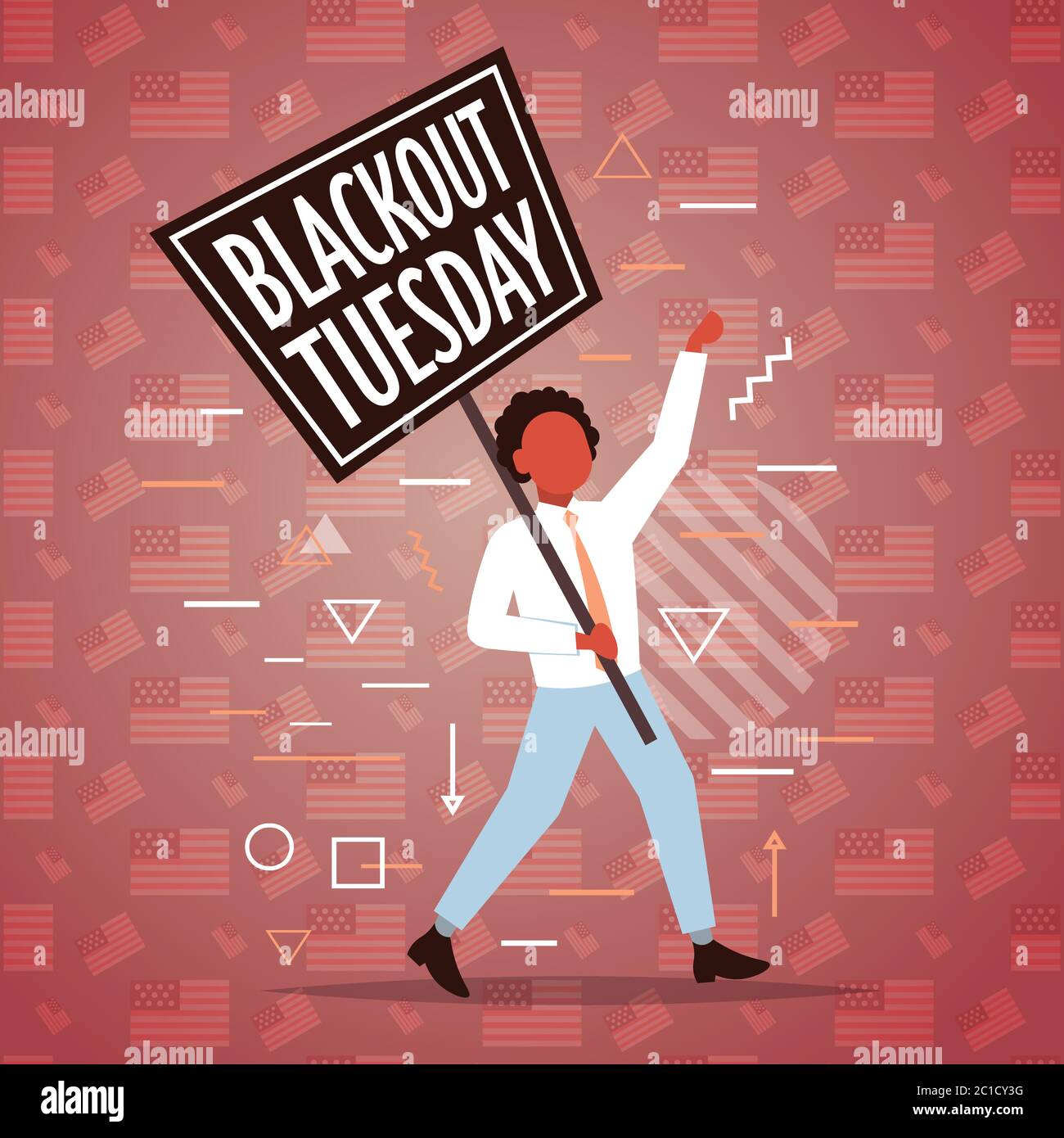 african american man holding blackout tuesday banner black lives matter ...