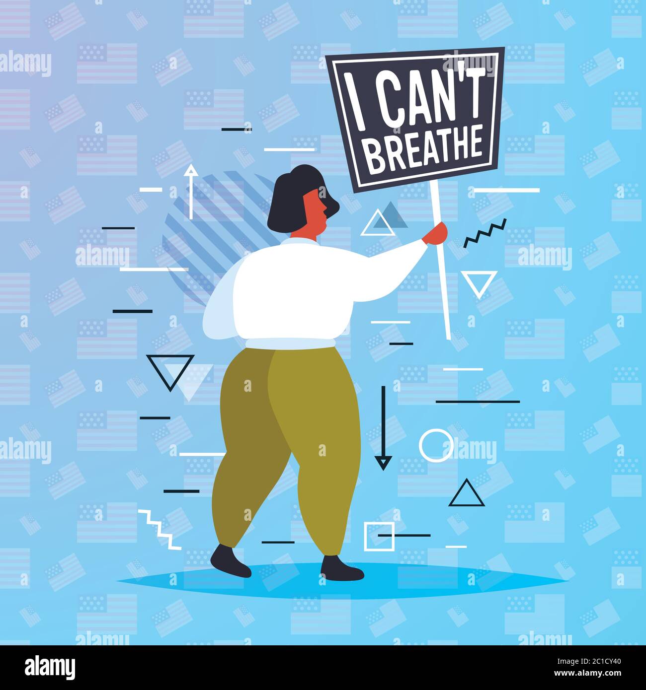 african american woman holding i cant breathe banner black lives matter ...