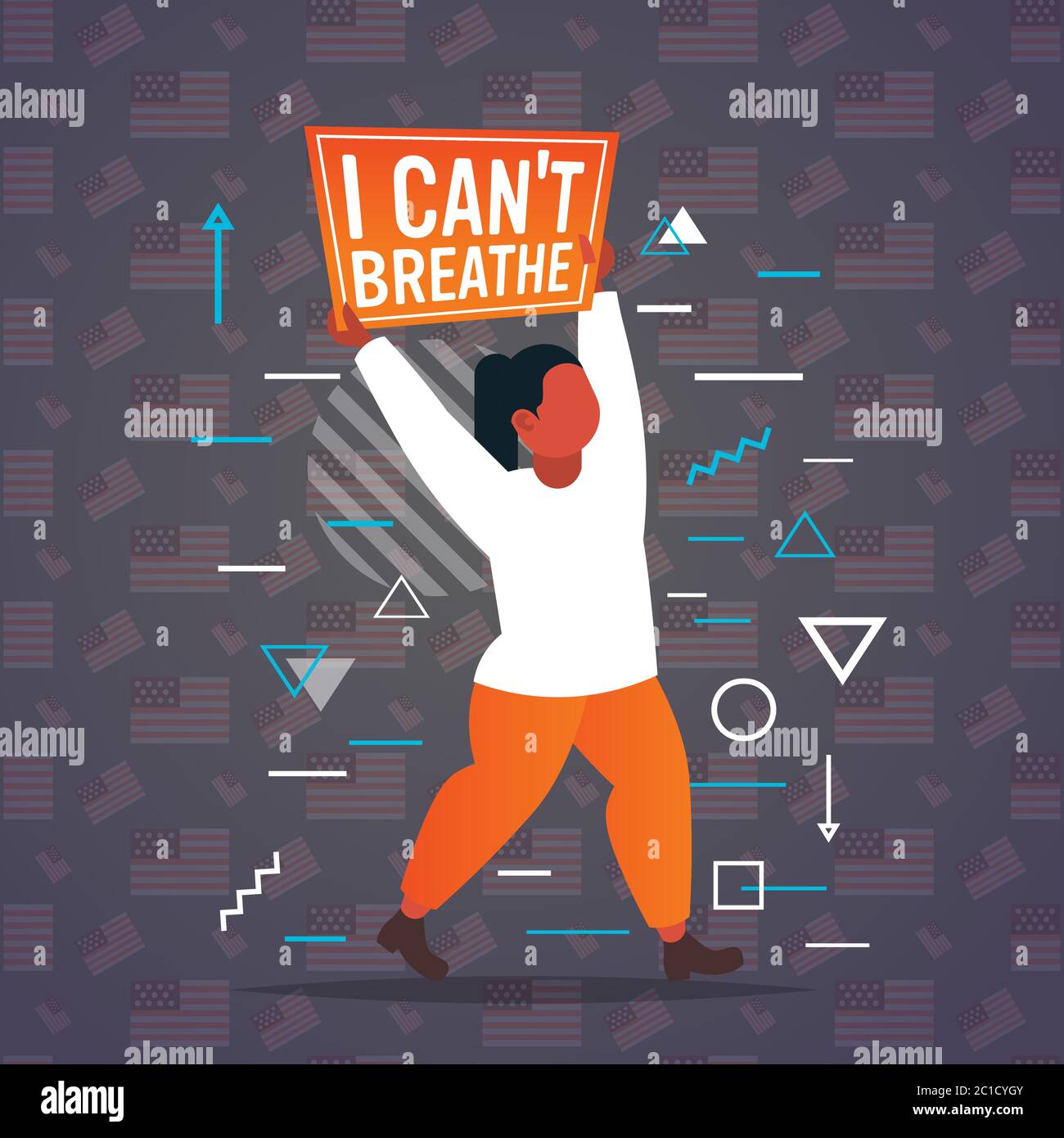 african american woman holding i cant breathe banner black lives matter ...