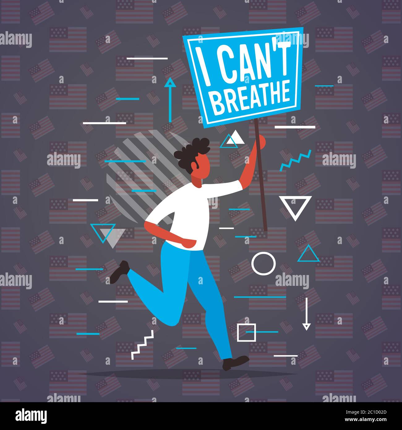 african american man holding i cant breathe banner black lives matter ...