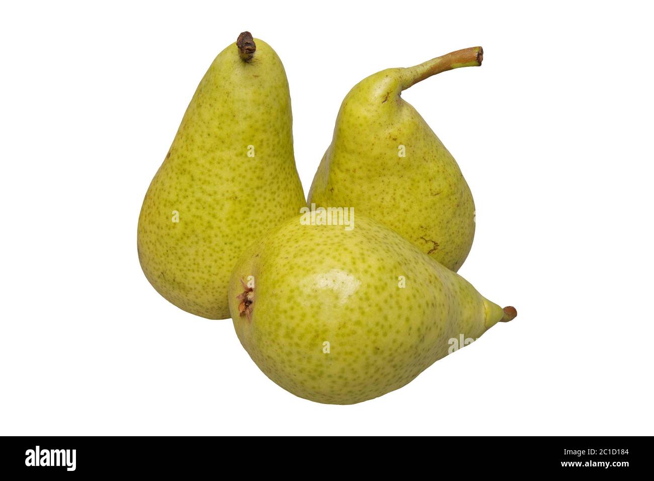 Group of green pears isolated on a white background Stock Photo - Alamy