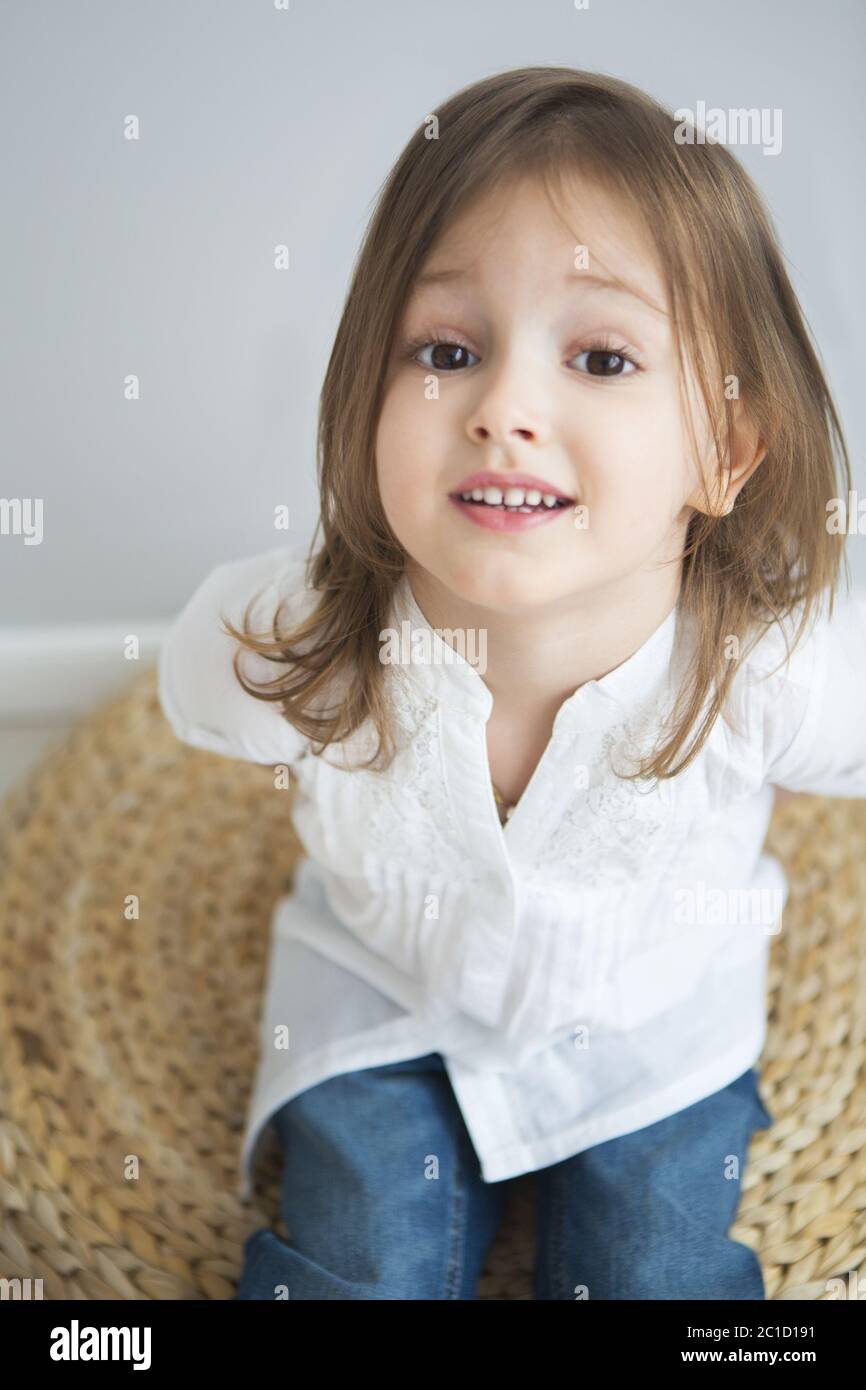 Happy little cute girl Stock Photo - Alamy