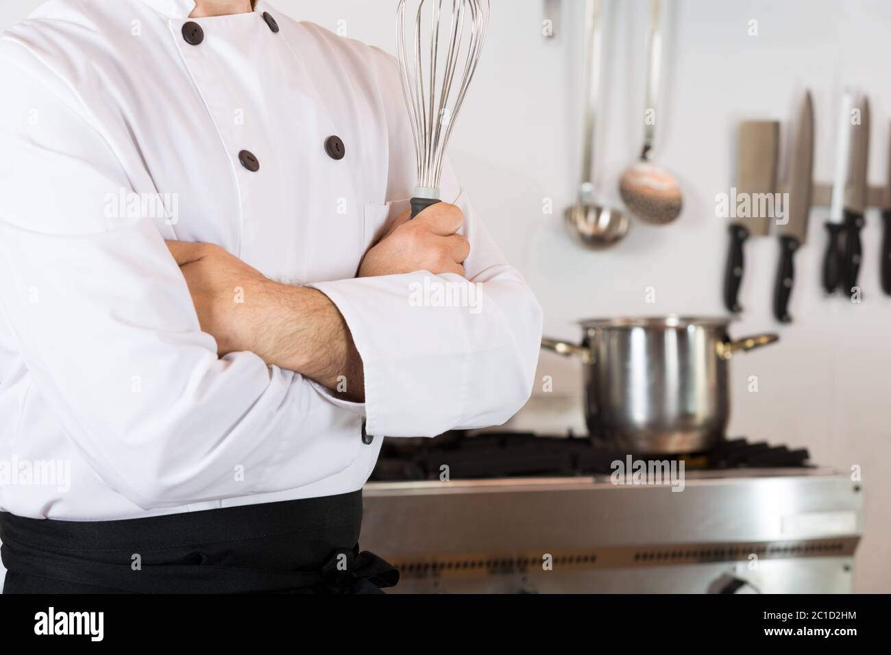 Professional restaurant kitchen chef whisking hi-res stock photography ...